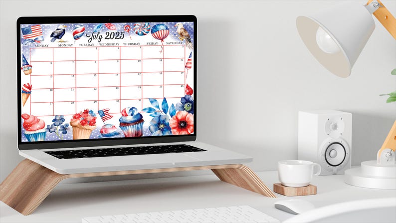 EDITABLE July 2025 Calendar, 4th of July, Independence Day Planner ...