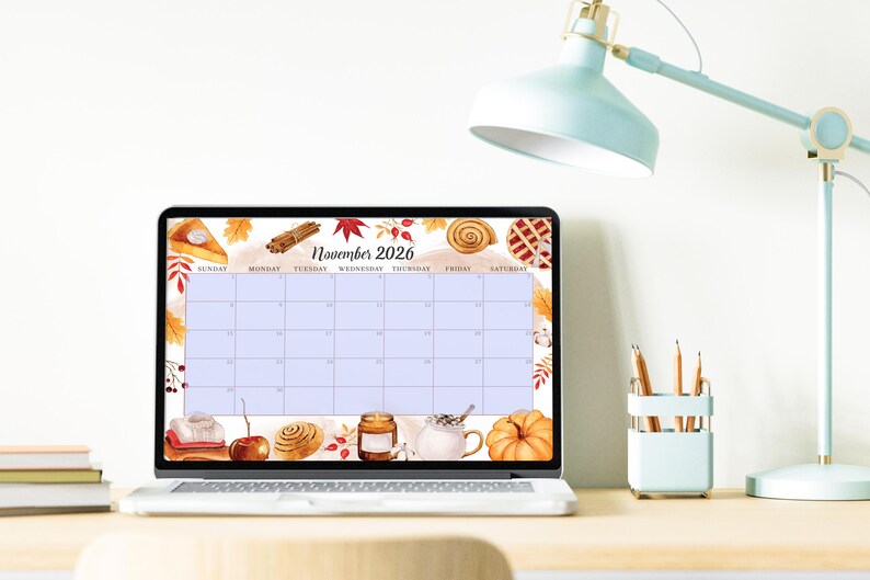 EDITABLE November 2026 Calendar, Cozy Autumn Mood, Beautiful Fall ...