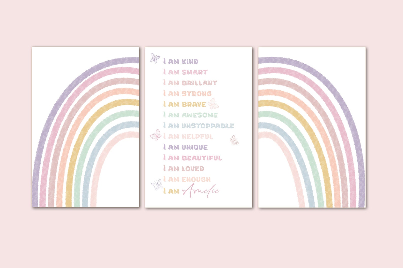 Affirmations for Kids, Rainbow Affirmations Print, I Am Kind Loved ...