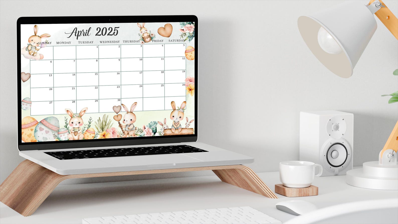 EDITABLE April 2025 Calendar, Monthly Planner, Happy Easter Day, Cute ...