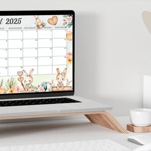 EDITABLE April 2025 Calendar, Monthly Planner, Happy Easter Day, Cute ...