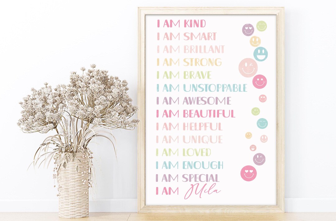 Personalized Girls Inspirational Quote Print, Teen Girl Inspirational ...