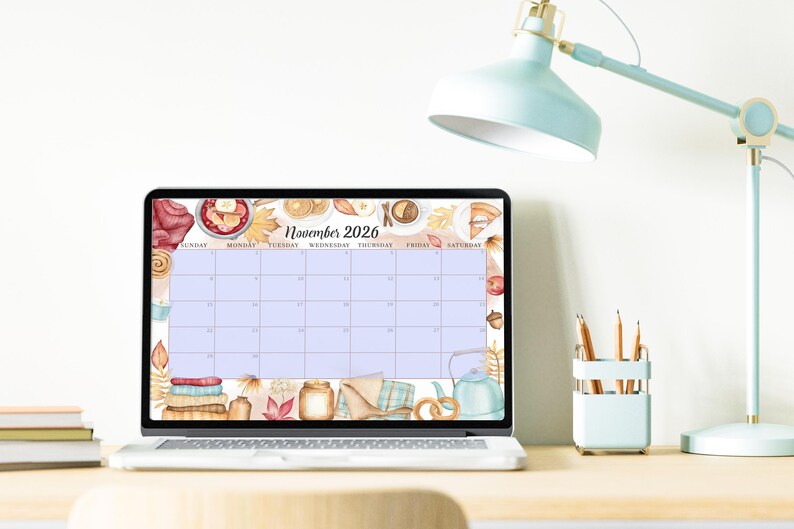 EDITABLE November 2026 Calendar, Cozy Autumn Mood, Fall Autumn ...