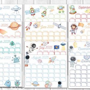 2025 Kids Calendars, Printable Calendar, Printable Kids Calendars, Cute ...