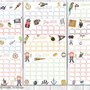 Printable Kids Calendars, Cute Calendars, Pirates Kid's Calendars ...