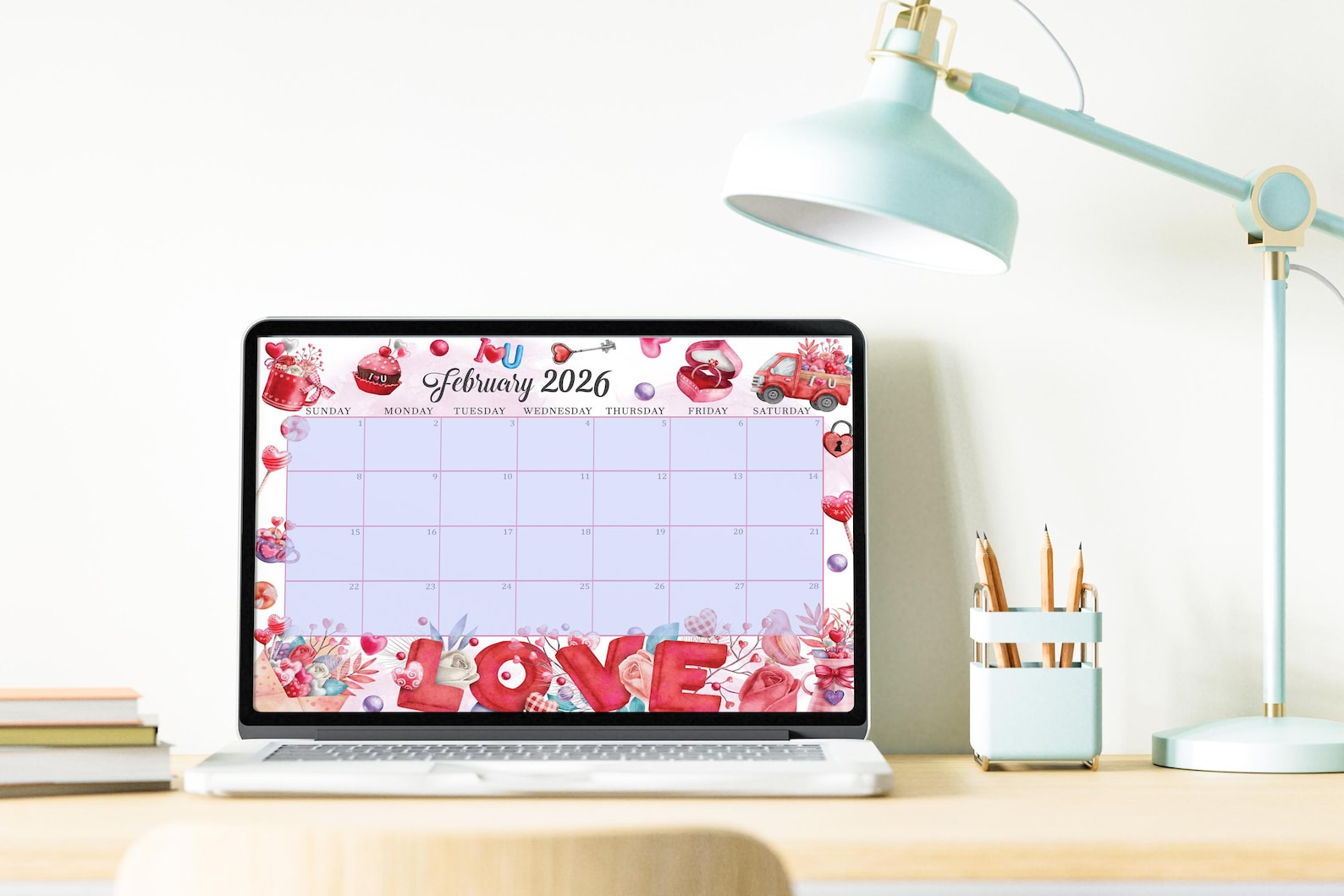 EDITABLE February 2026 Calendar, Happy Valentine With Love Gnomes ...