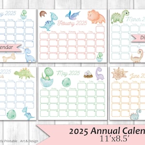 2025 Kids Calendars, Printable Calendar, Printable Kids Calendars, Cute ...