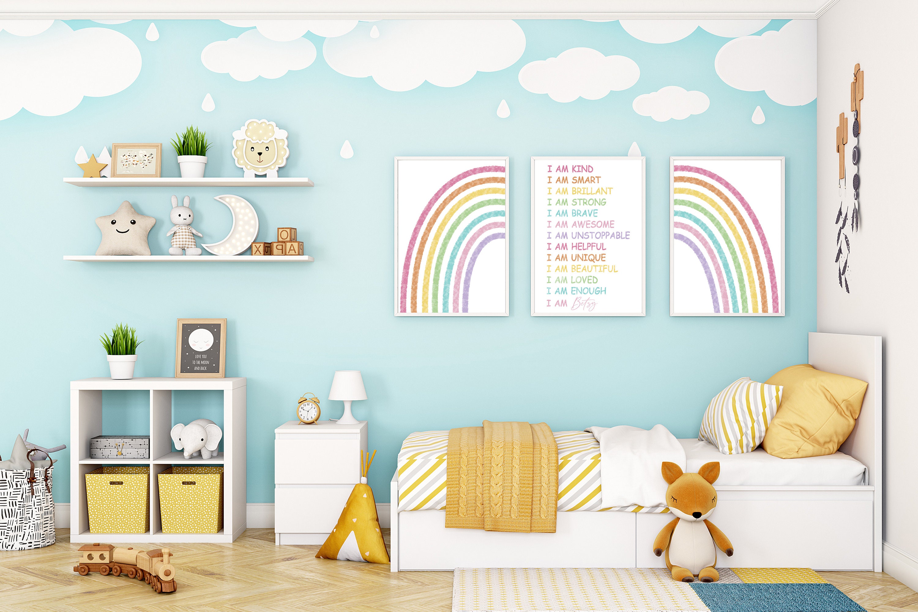 Personalized Affirmations for Kids, Rainbow Affirmation Print, I Am ...