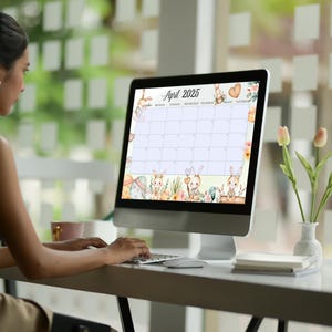 EDITABLE April 2025 Calendar, Monthly Planner, Happy Easter Day, Cute ...