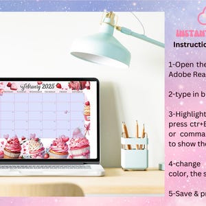 EDITABLE February 2025 Calendar, Happy Valentine With Sweet Treats ...
