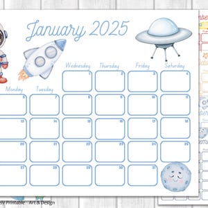 2025 Kids Calendars, Printable Calendar, Printable Kids Calendars, Cute ...