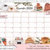 EDITABLE November 2024 Calendar, Watercolor Thanksgiving Day, Cute ...