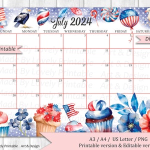 Editable Calendar - Etsy