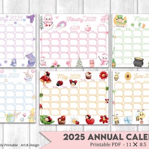 2025 Kids Calendars, Printable Calendar, Printable Kids Calendars, Cute ...