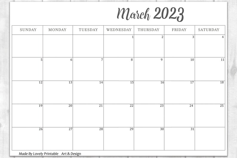 Printable/fillable March Calendar 2023 Planner March 2023 - Etsy
