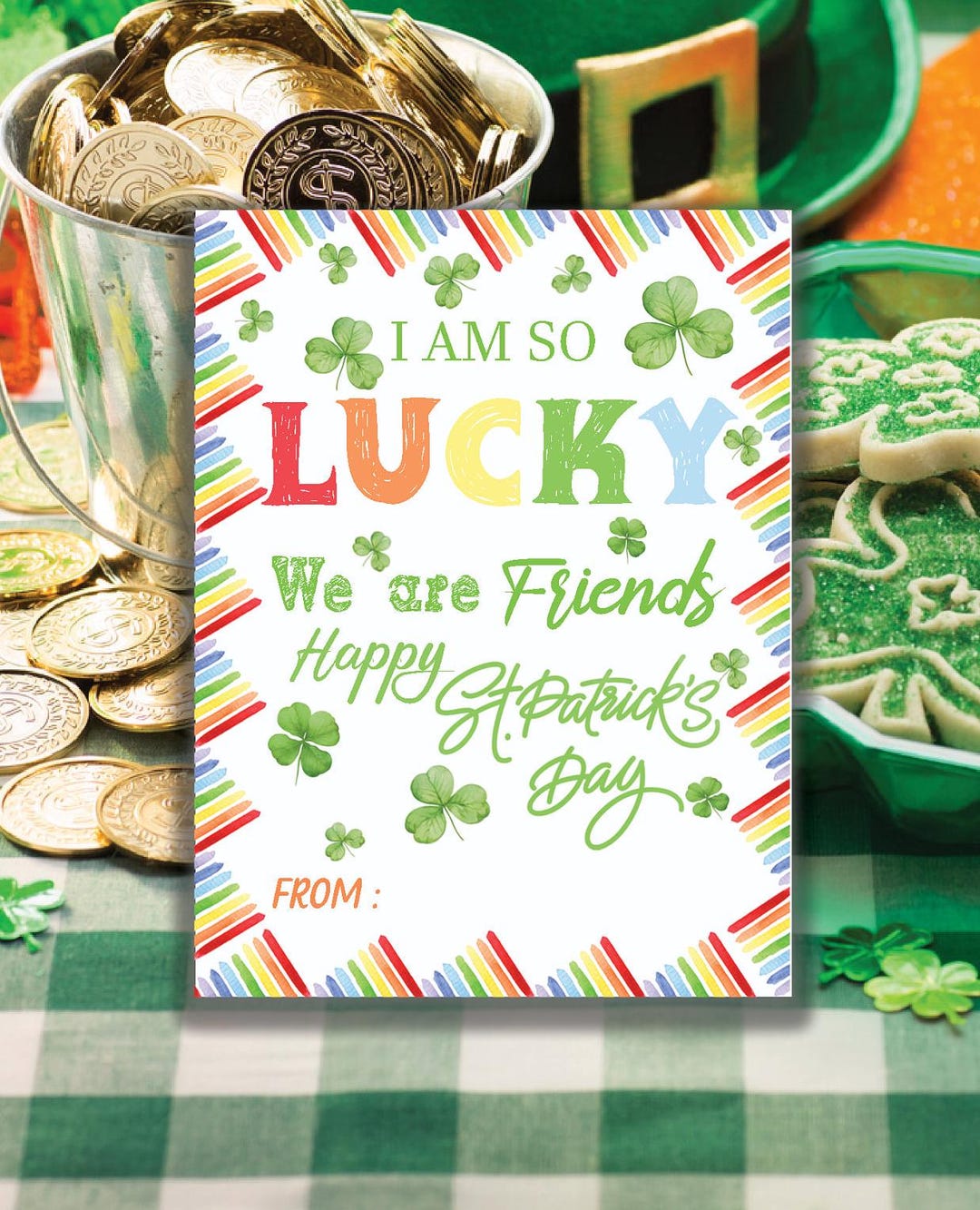 Printable St Patrick's Day Gift Tags, I Am Lucky We Are Friends, Gift ...