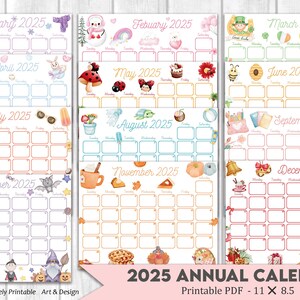 2025 Kids Calendars, Printable Calendar, Printable Kids Calendars, Cute ...
