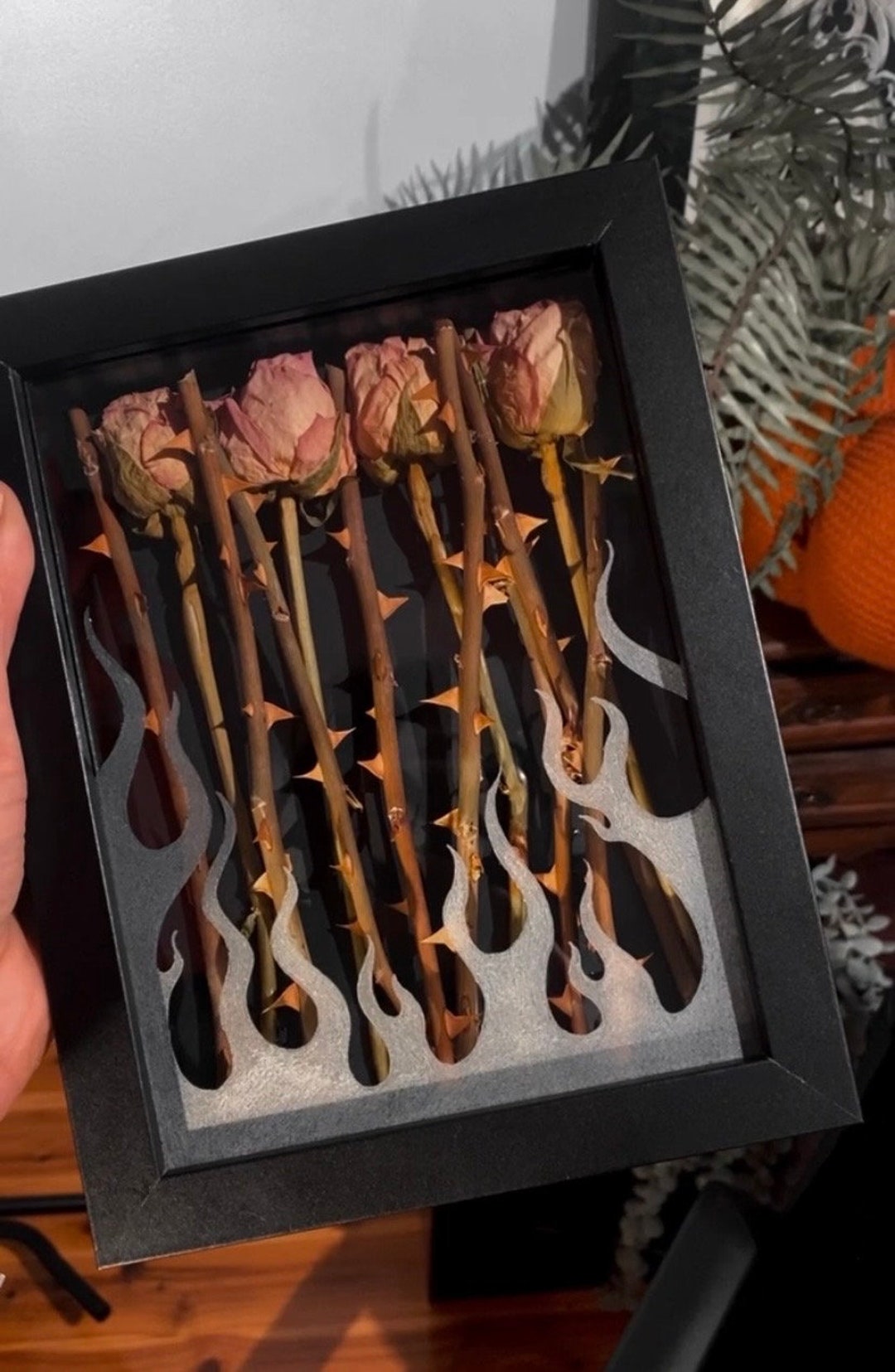 Thorns and Flames Shadow Box - Etsy