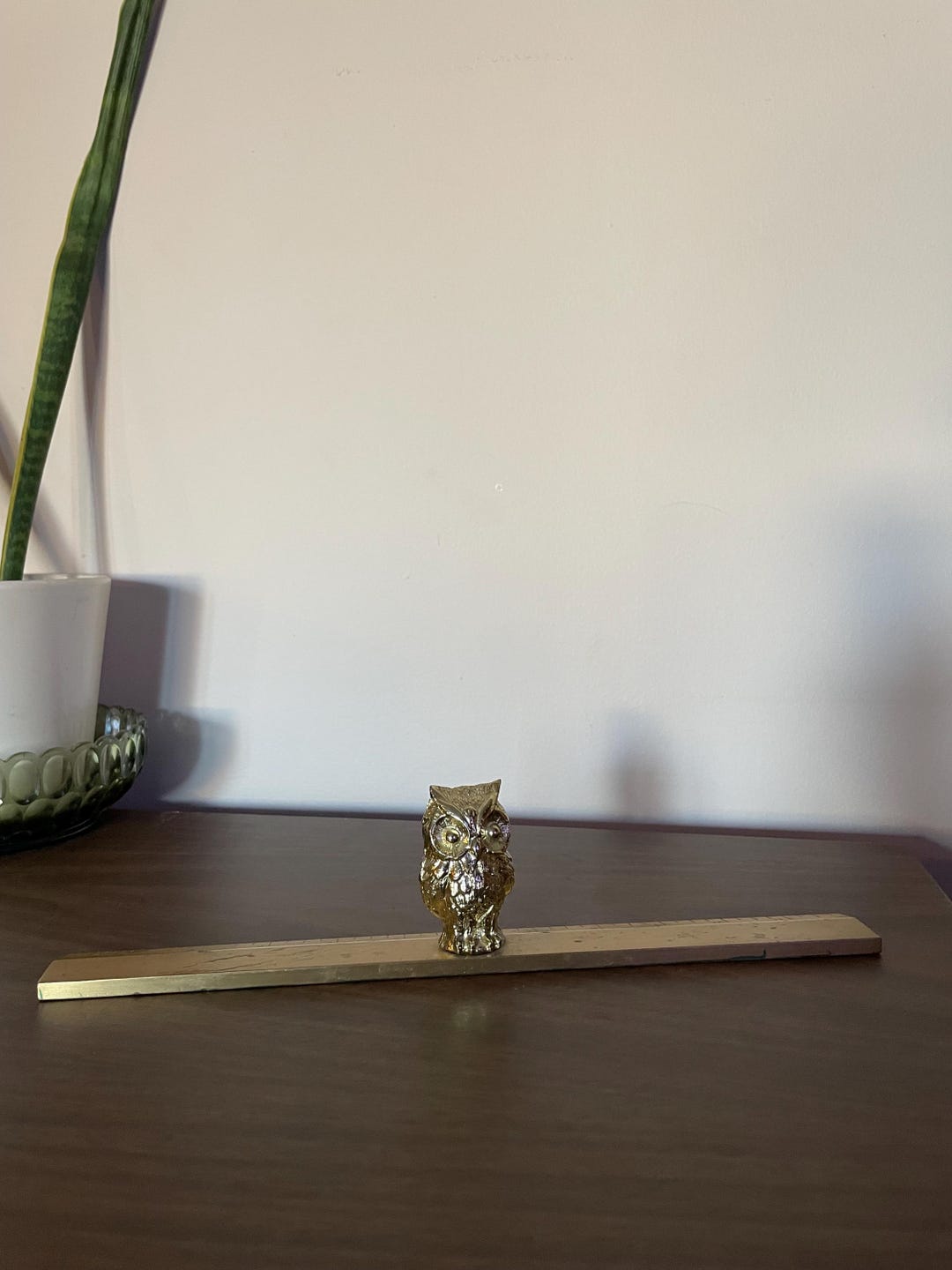 Vintage Brass Ruler and Paperweight - Etsy