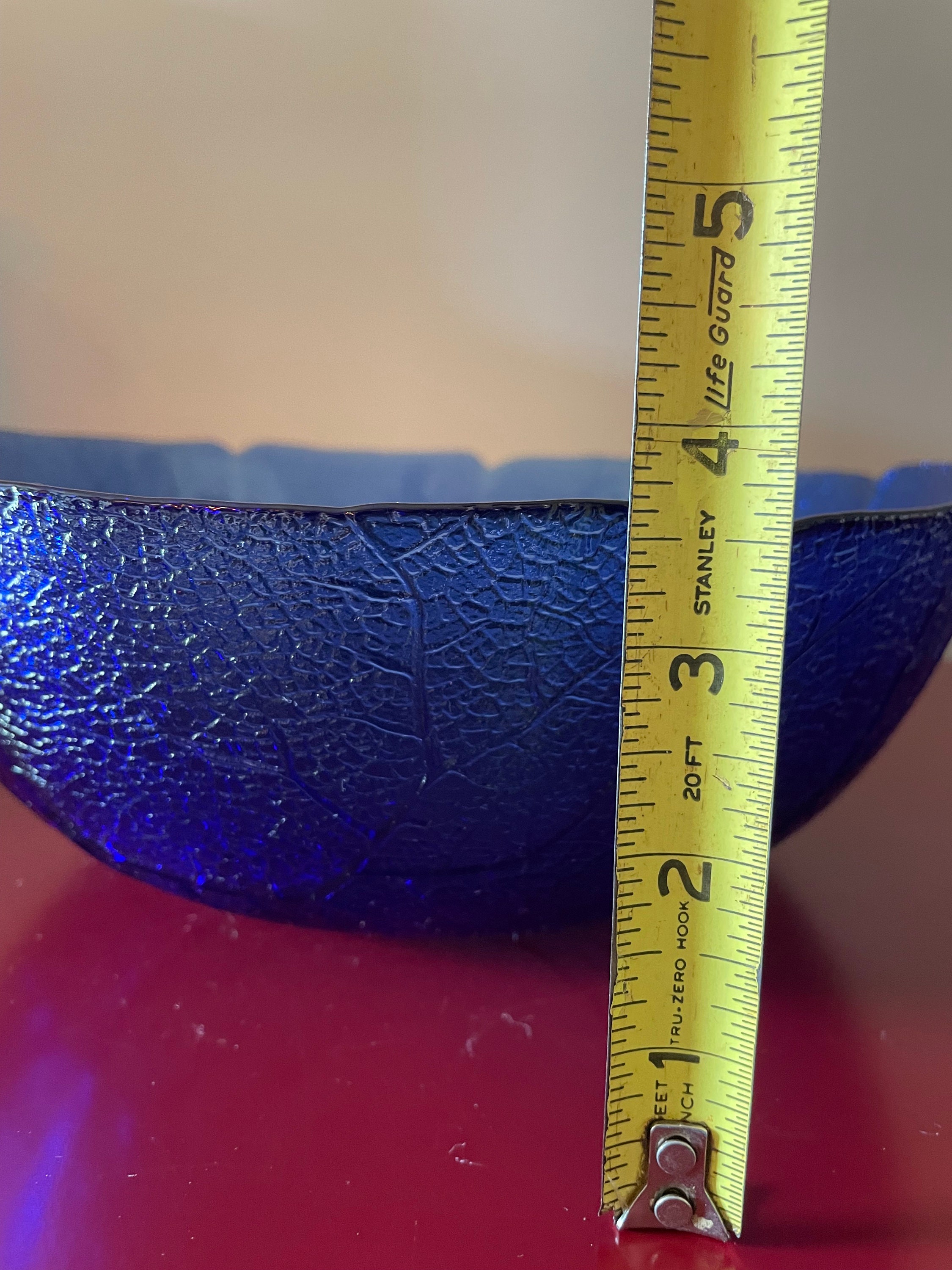 Vintage Arcoroc Aspen Cobalt Blue Glass Leaf Serving Bowl, Made in ...