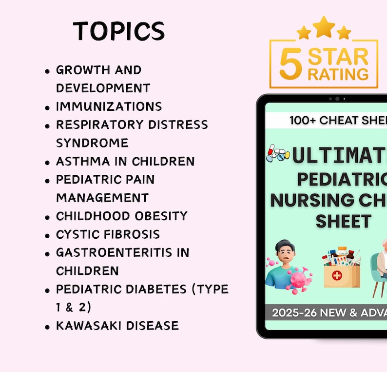 Complete Pediatric Nursing Cheat Sheet: Key Info for Nurses - Etsy
