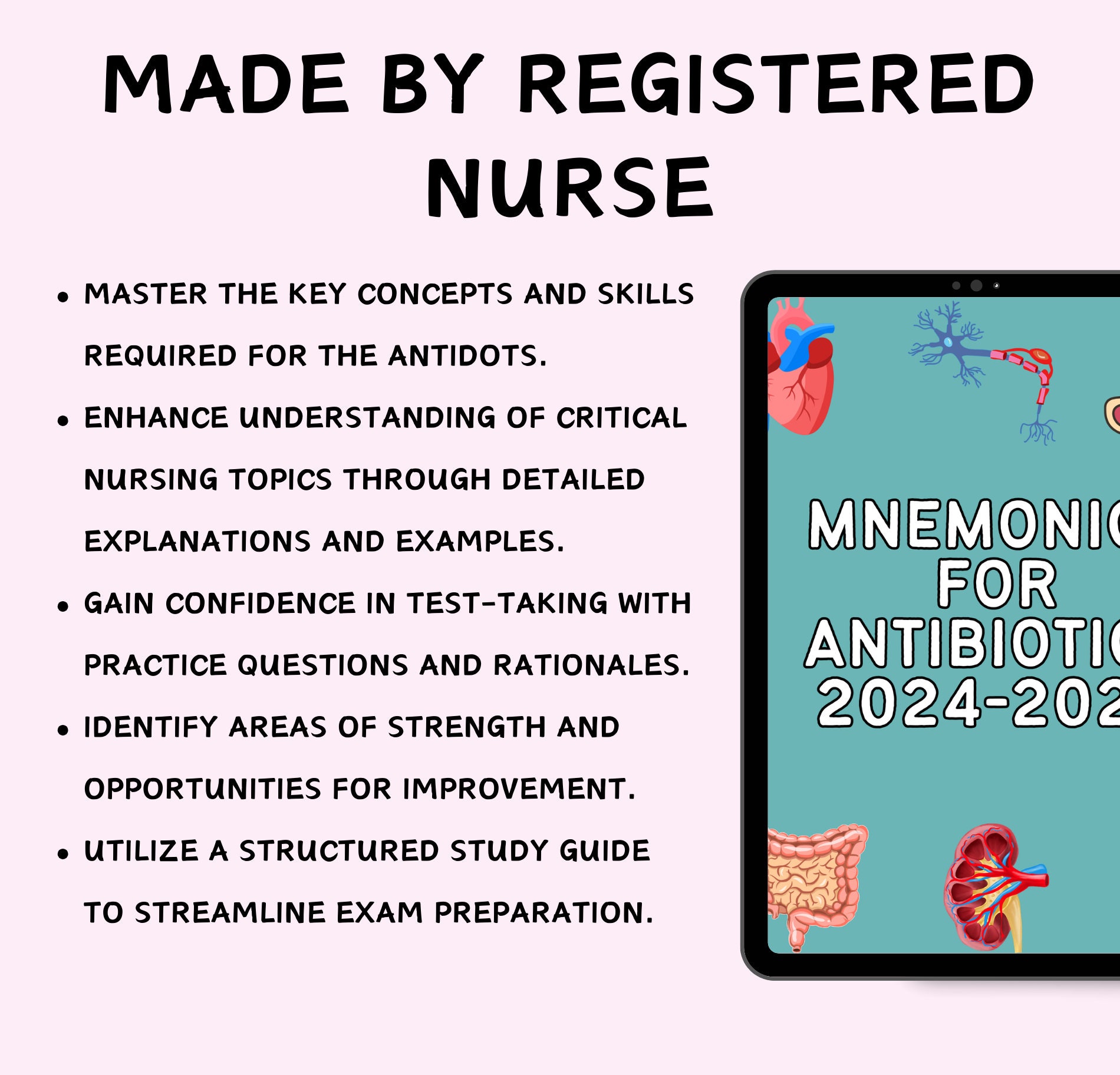 Nursing Mnemonics Cheat Sheet Bundle, Nursing Study Guide, Med Surg ...