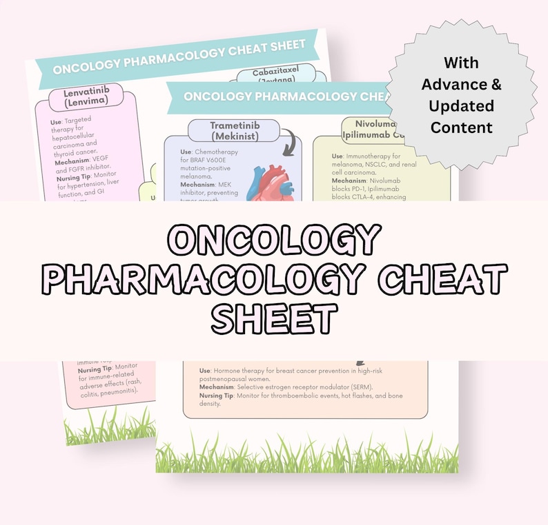 Oncology Pharmacology Cheat Sheet | Cancer Medications Nursing Study ...