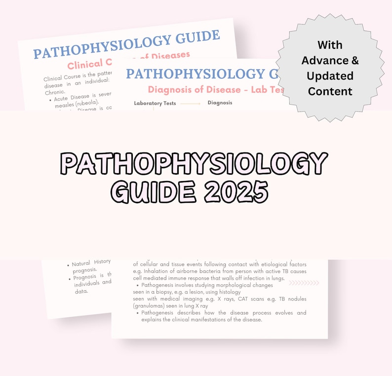 Updated Pathophysiology Nursing Study Guide Bundle Perfect for Nursing ...