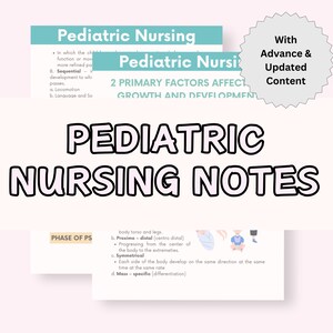 Pediatrics Nursing Study Guide Bundle: School Notes, NCLEX, ATI ...