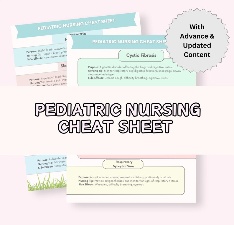 Complete Pediatric Nursing Cheat Sheet: Key Info for Nurses - Etsy