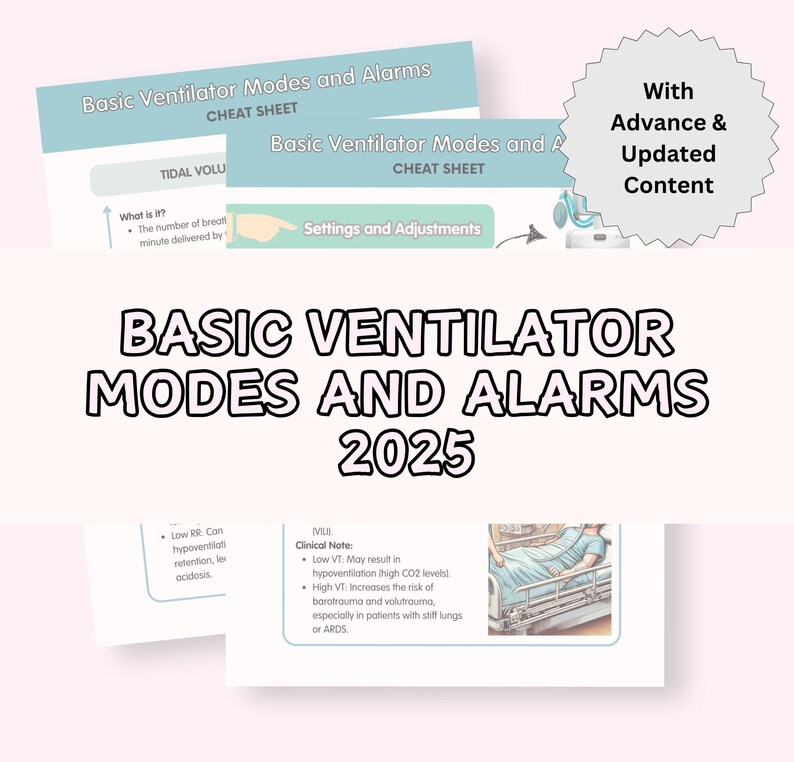 Ventilator Modes & Alarms Cheat Sheet: ICU Nurse Study Guide - Etsy
