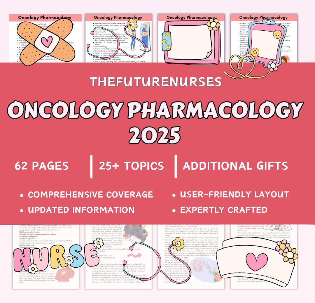 Oncology Pharmacology Nursing Bundle Notes, 60+ Pdf Pages NCLEX Notes ...