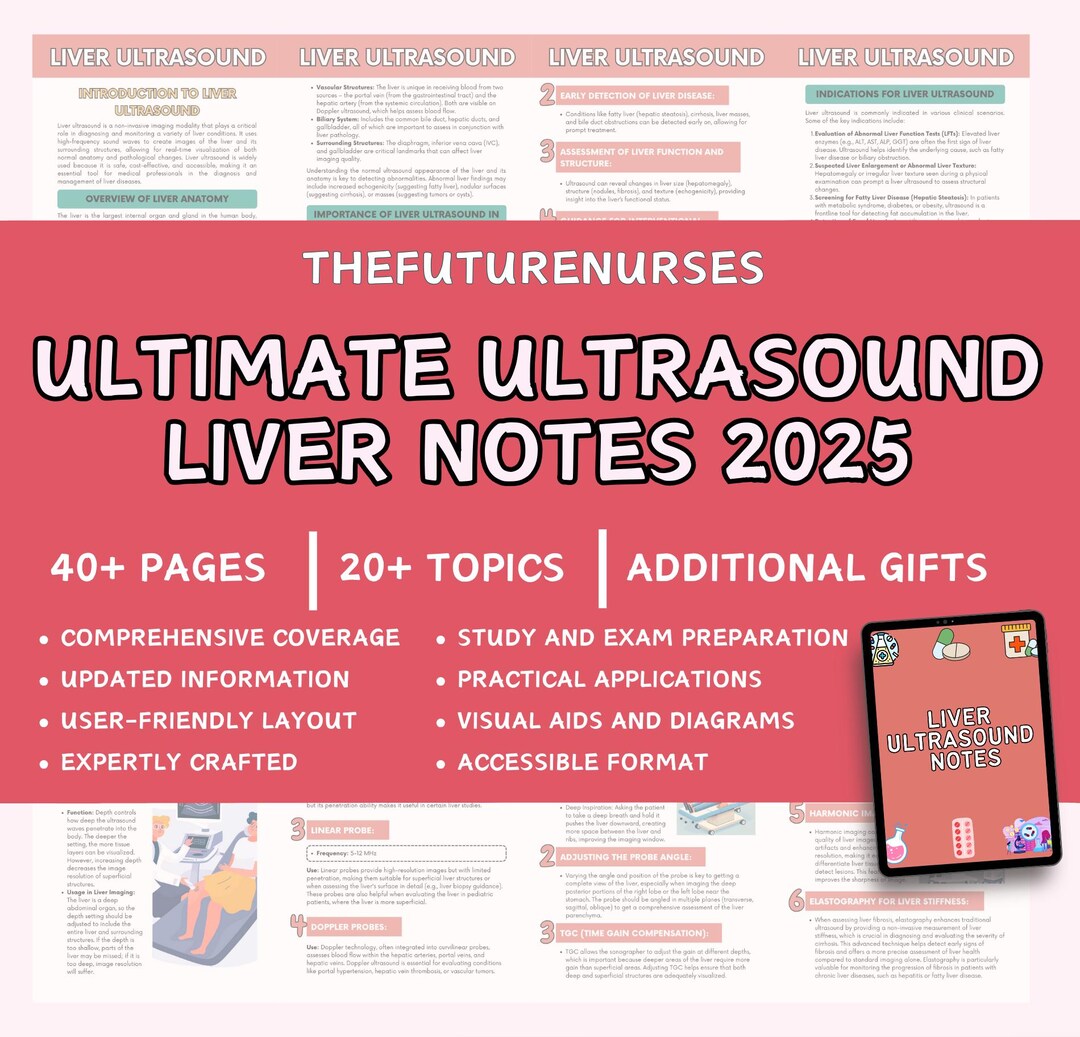 Liver Ultrasound Study Guide: Sonography Exam Prep (PDF) - Etsy