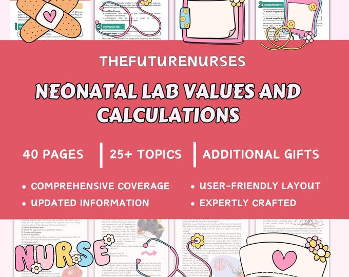 NICU Nurse Pocket Guide: Neonatal Clinical Reference (digital Download ...