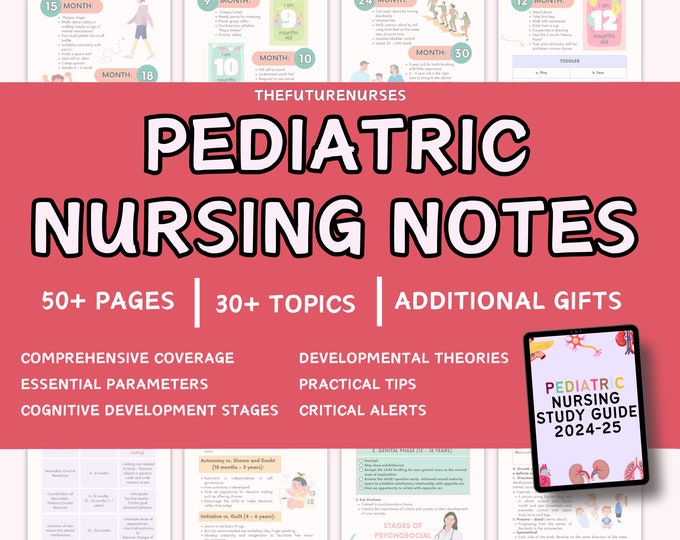 Pediatrics Nursing Study Guide Bundle, Nursing School Notes, Nursing ...