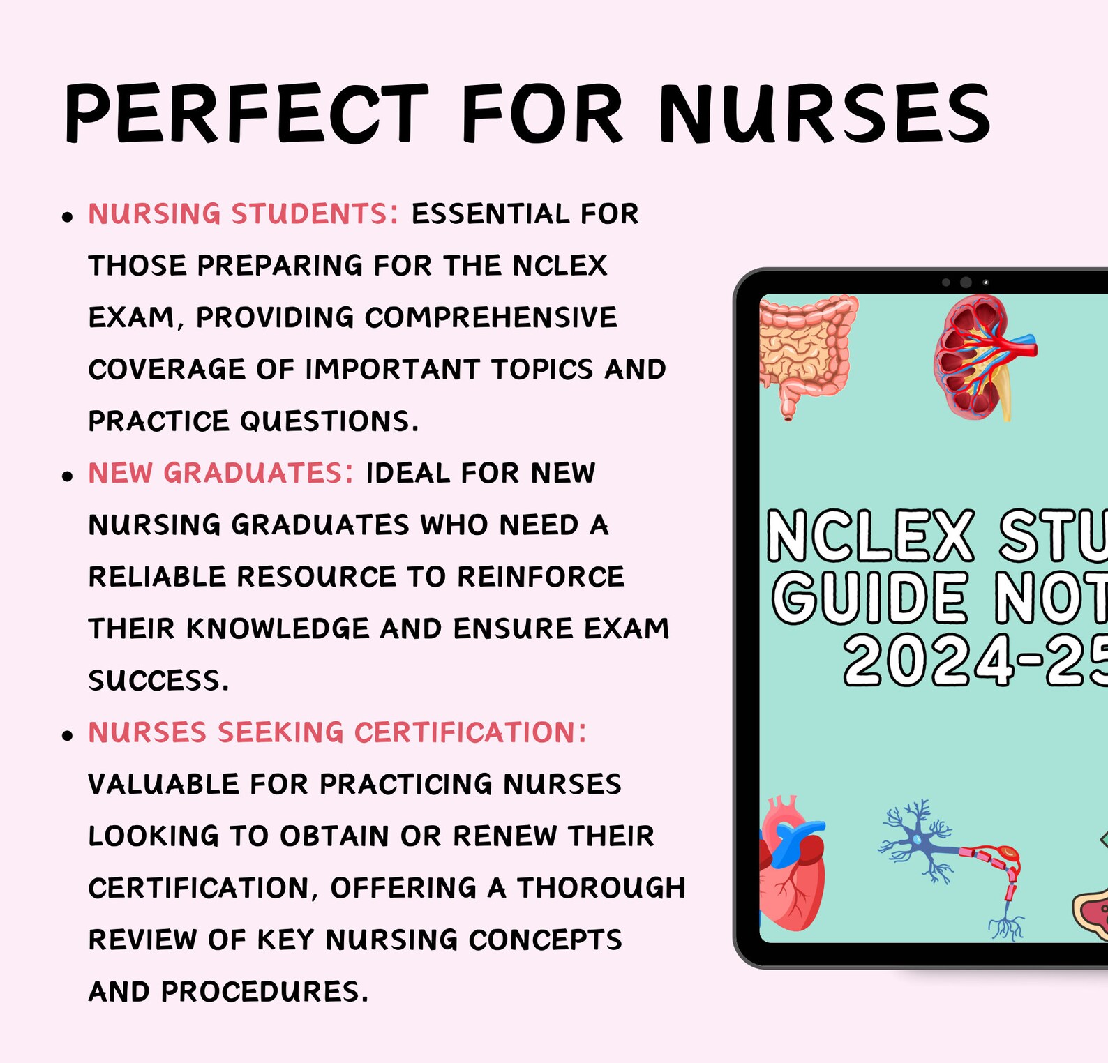 2024 NCLEX Study Guide: Ultimate Nursing Exam Prep (100+ Pages) - Etsy