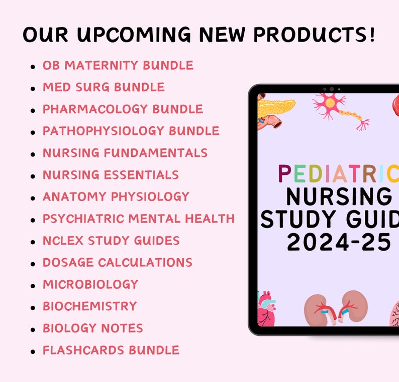 Pediatrics Nursing Study Guide Bundle: School Notes, NCLEX, ATI ...