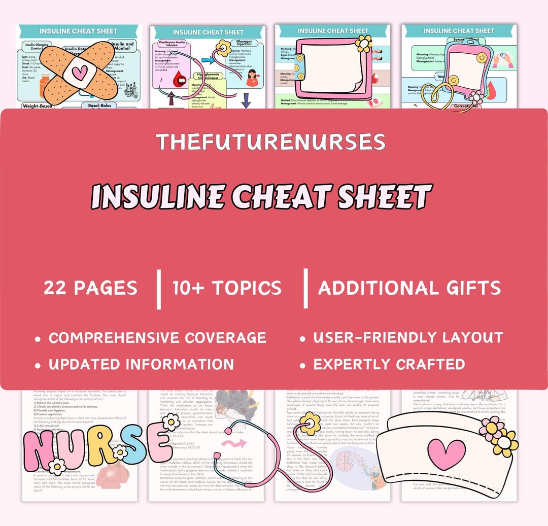 100+ Insulin Types Cheat Sheet 20+ Pages, Nursing Study Guide 2025-26 ...