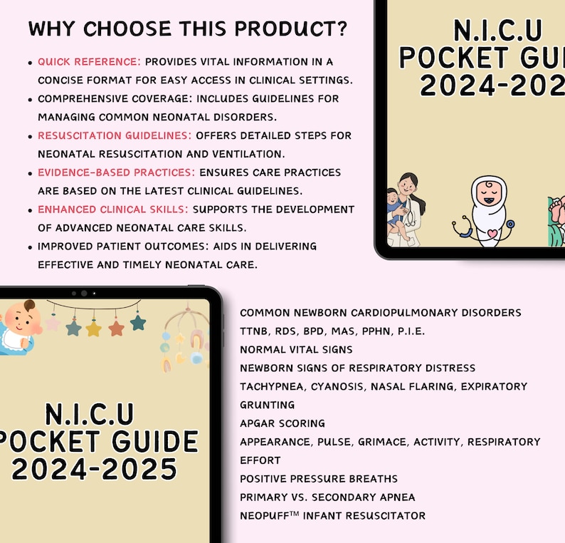 NICU Nurse Pocket Guide: Neonatal Clinical Reference (digital Download ...
