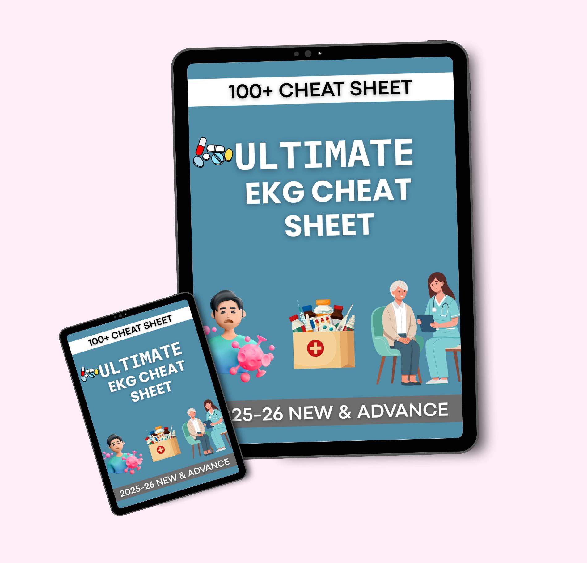 EKG Cheat Sheet | Nursing Student Printable | ECG Study Guide - Etsy ...