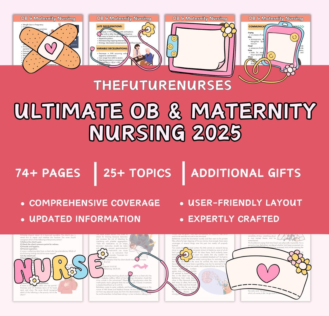 Ob Maternity Nursing Notes 74 Pages, Ob Maternity Bundle, Nursing Study ...