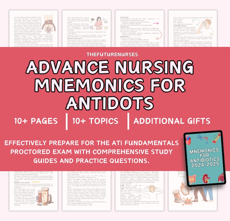 Nursing Mnemonics Cheat Sheet Bundle, Nursing Study Guide, Med Surg ...