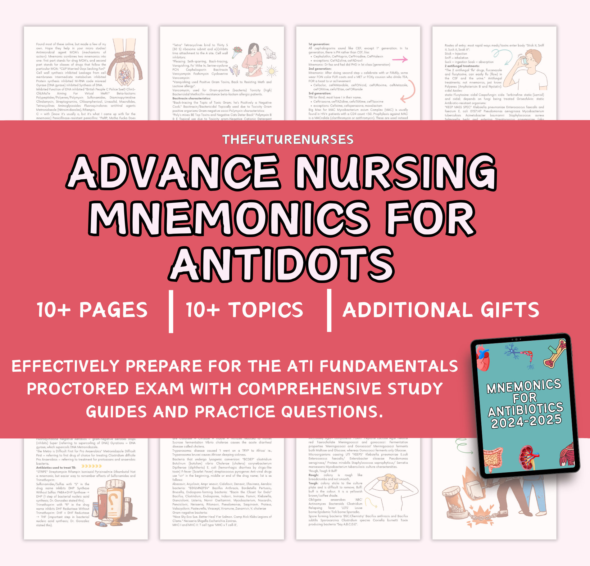 Nursing Mnemonics Cheat Sheet Bundle, Nursing Study Guide, Med Surg ...