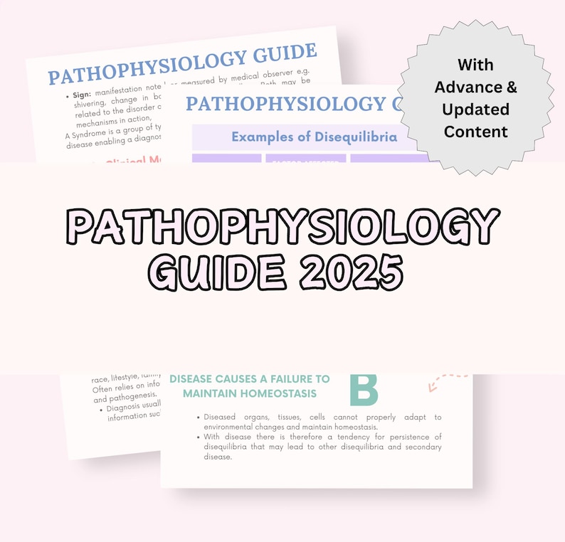 Updated Pathophysiology Nursing Study Guide Bundle Perfect for Nursing ...