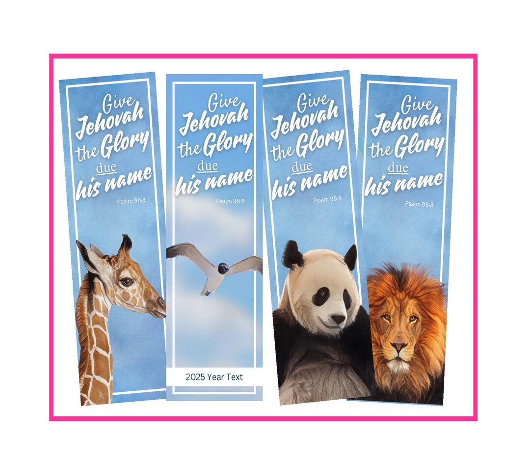 JW 2025 Year Text Bookmarks "give Jehovah the Glory Due His Name ...