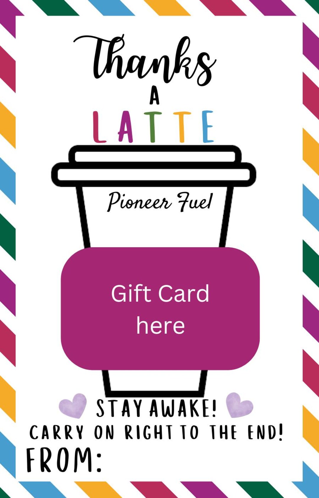 JW Pioneer Fuel Gift Card Holder (digital Download) - Etsy