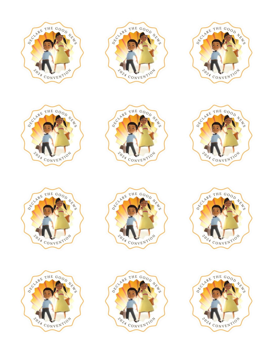 JW Convention Stickers, Caleb and Sofia, Declare the Good News - Etsy