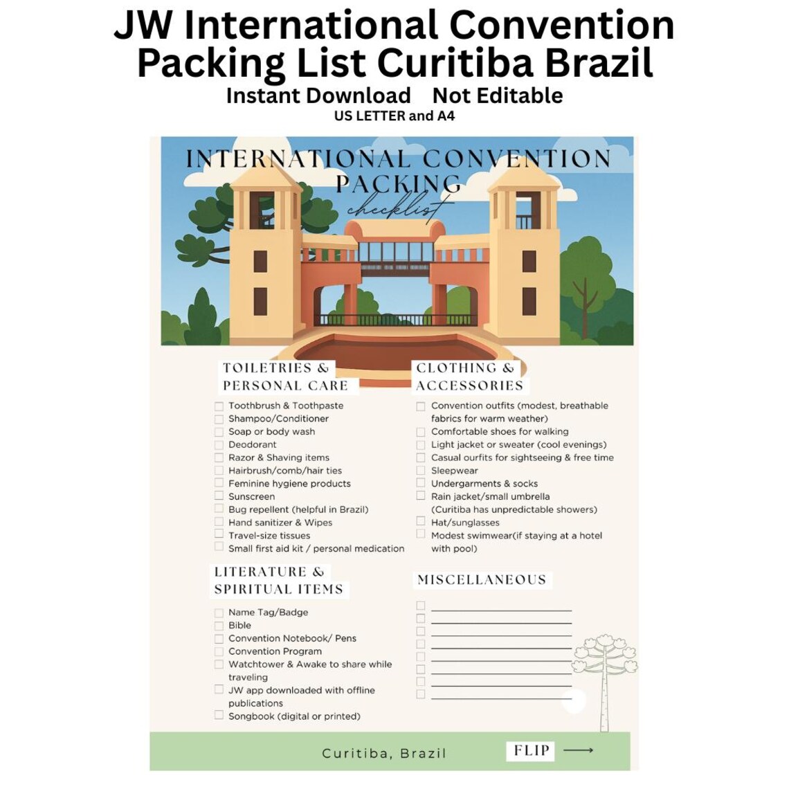 JW International Convention Packing List - Curitiba Brazil (instant ...