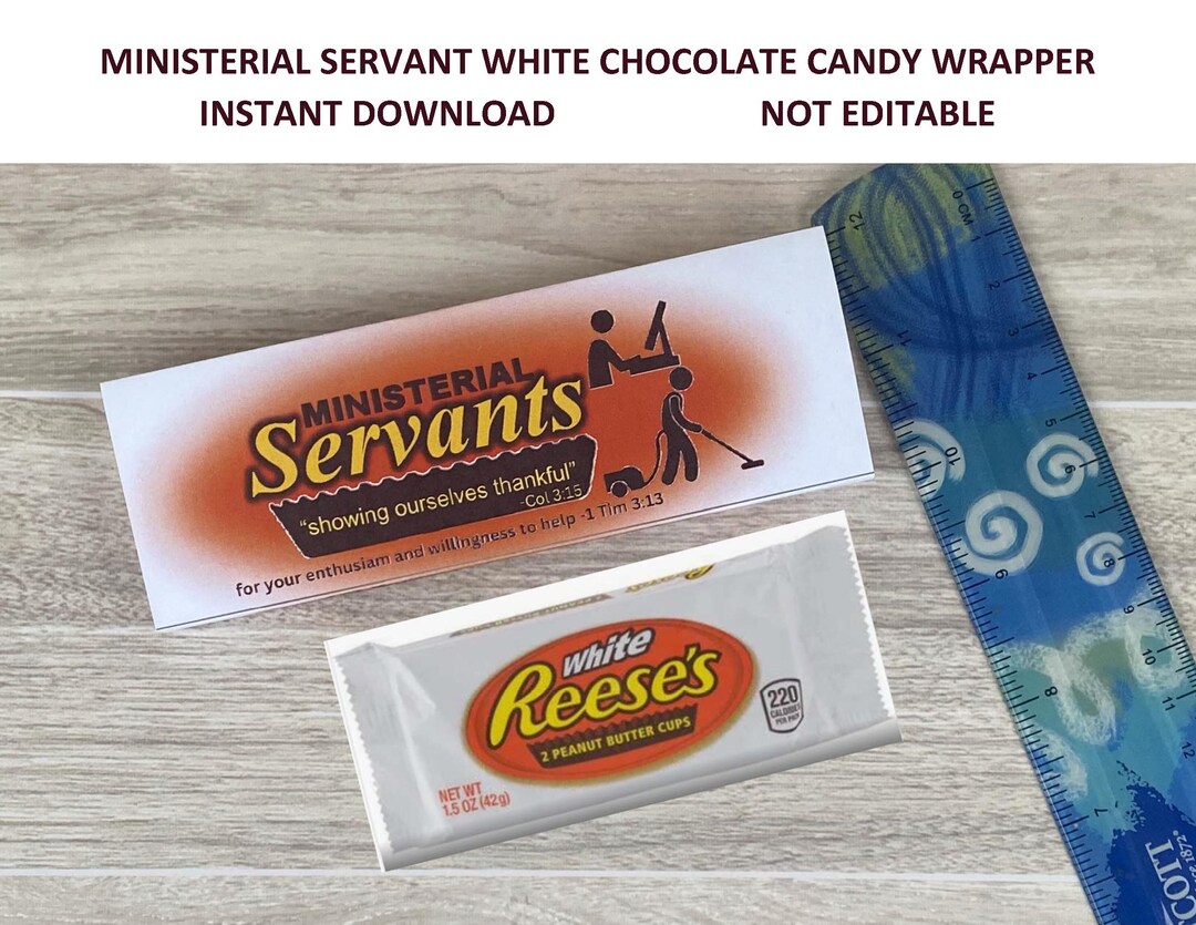 Ministerial Servant Reese's Candy Wrapper White Chocolate, Ink Friendly ...