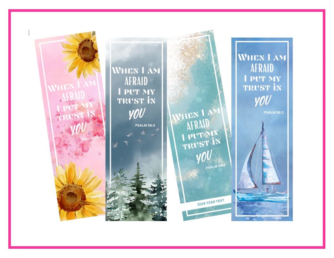 JW Bookmarks, JW Gifts, JW Printables, Year Text, Psalm 56:3 - Etsy